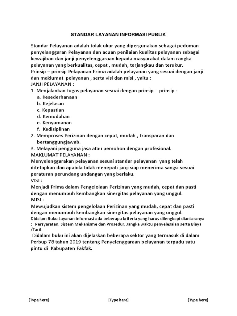 Standar Layanan Informasi | PDF