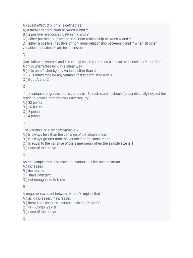 Econometrics Mcqs.......... | PDF | Errors And Residuals | Ordinary Least Squares