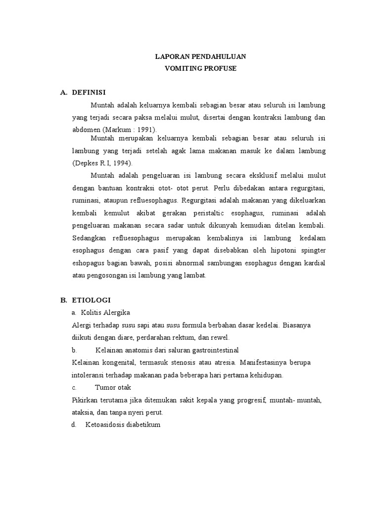 Vomiting Profuse WRD | PDF