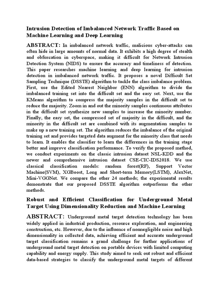 Intrusion Detection of Imbalanced Network Traffic Based On Machine Learning and Deep Learning ...