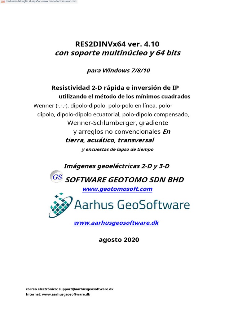Res2dInv Manual - Español | PDF | Computadoras personales | Unidad Central de procesamiento