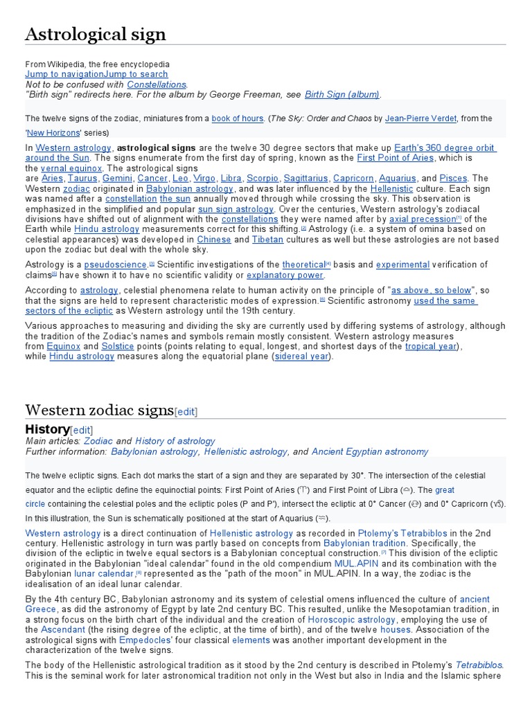 Astrological Sign: Western Zodiac Signs | Download Free PDF ...