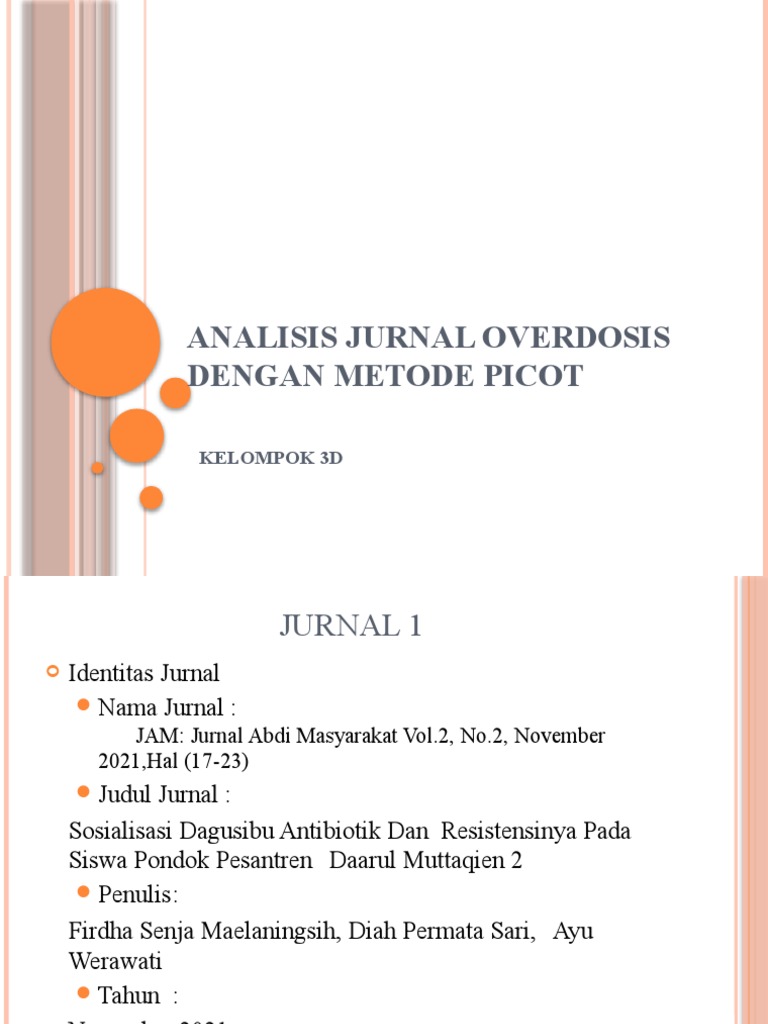 Analisis Jurnal Overdosis Dengan Metode Picot | PDF