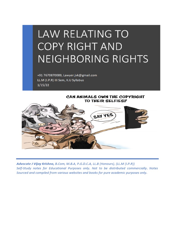 Copy Right and Neighboring Rights | PDF | Copyright | Lawsuit