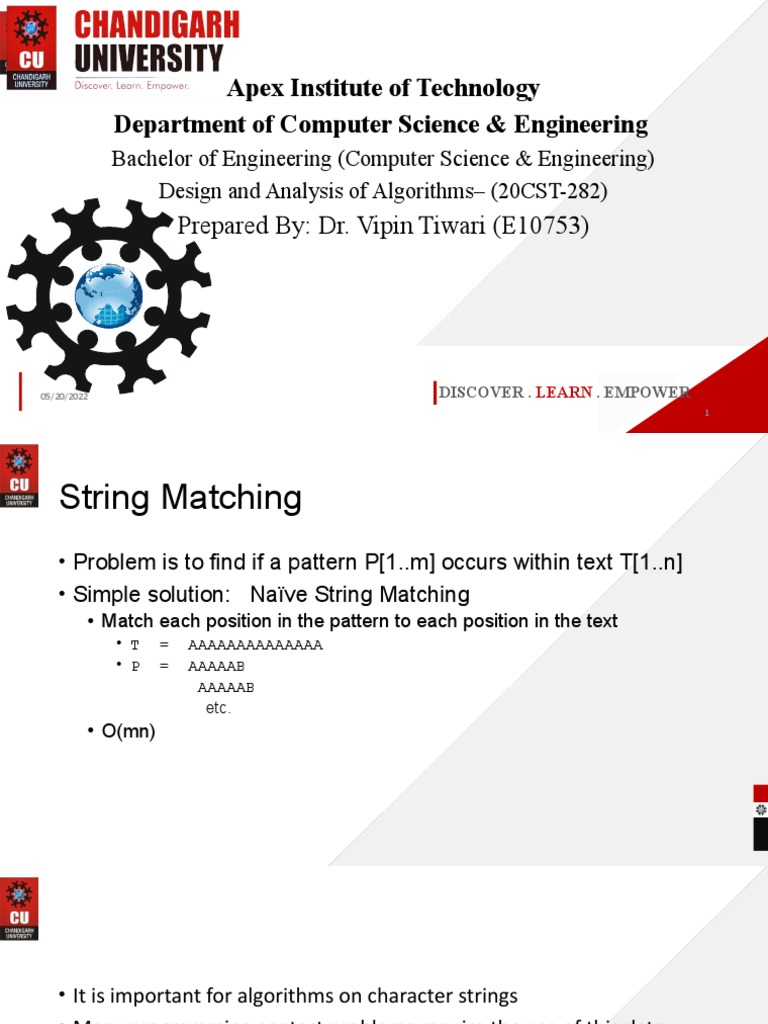 Lecture3 6 3 8 String Matching Algorithms Pdf Algorithms And Data Structures Algorithms
