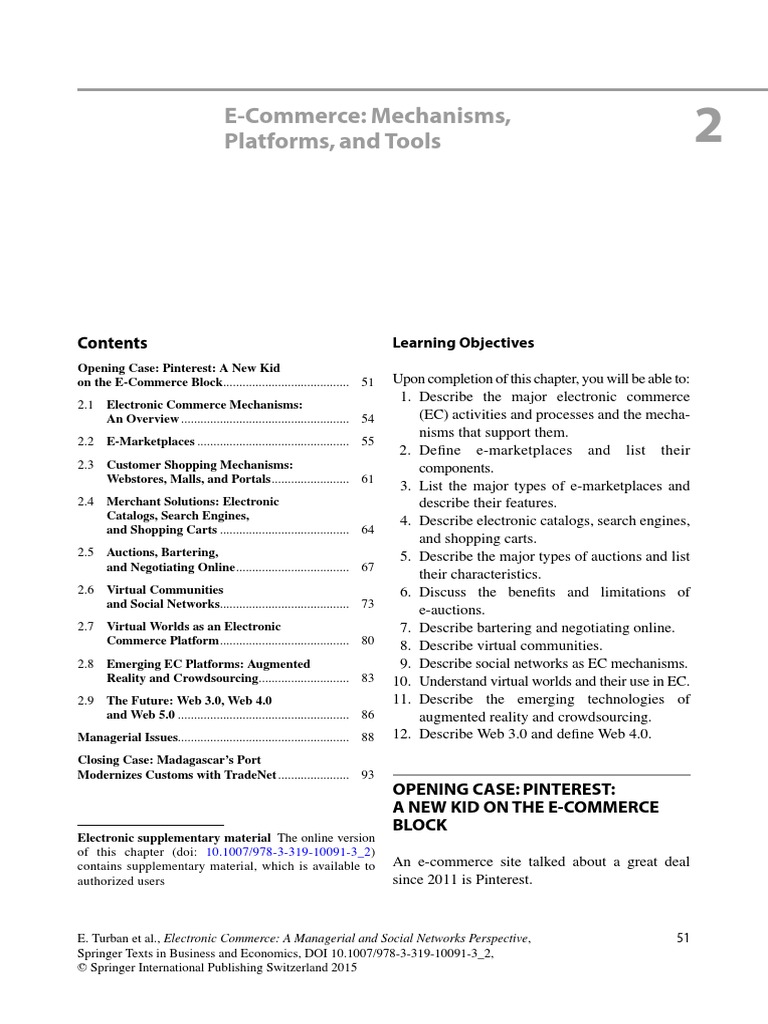 Chapter 2 - E-Commerce - Mechanisms | PDF | Online Shopping | E Commerce