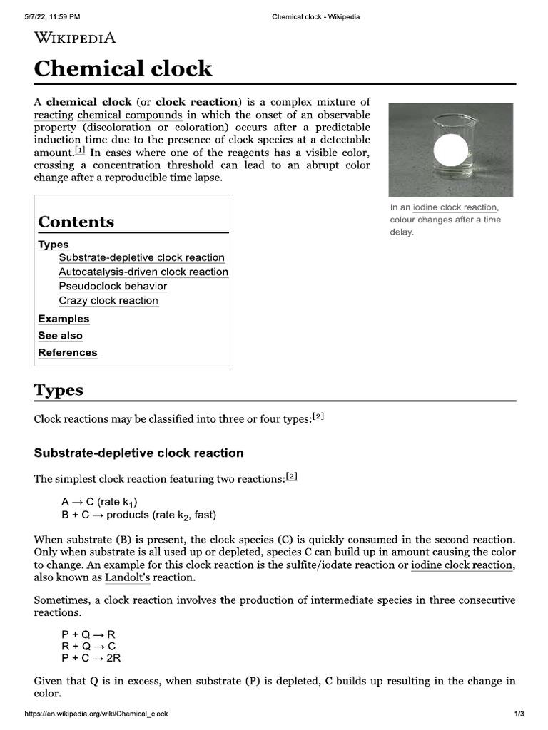 chemical clock | PDF