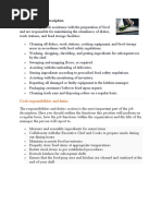 Commis III Job Description | PDF | Chef | Grilling