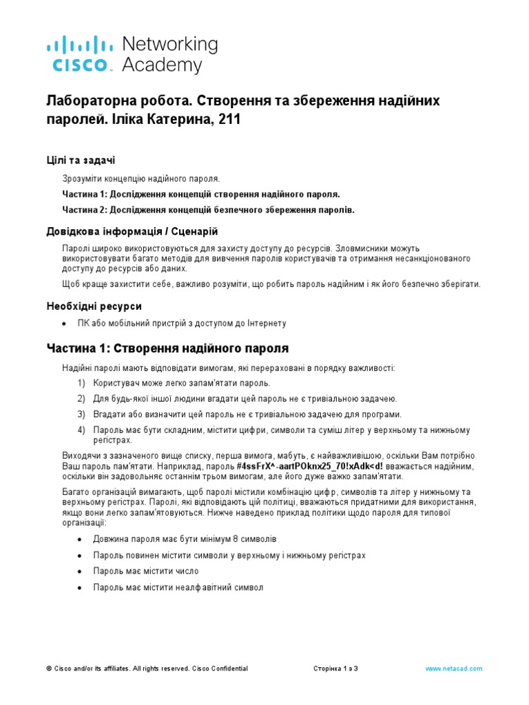 3.1.1.5 Lab - Create and Store Strong Passwords | PDF