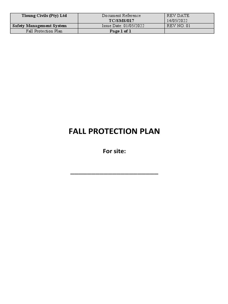10.1 Fall Protection Plan | PDF | Safety | Scaffolding