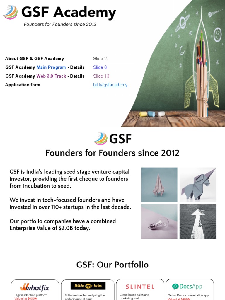 GSF Academy 2022 | PDF | Startup Company | Small Business & Entrepreneurs