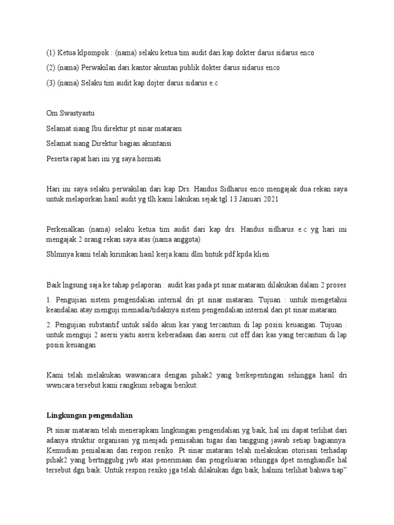 Presentasi Audit | PDF