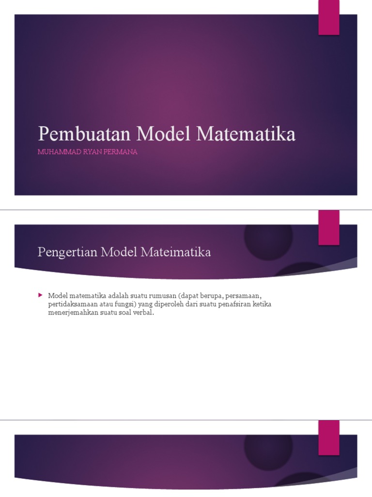 Pembuatan Model Matematika Analisis Sensitivitas | PDF