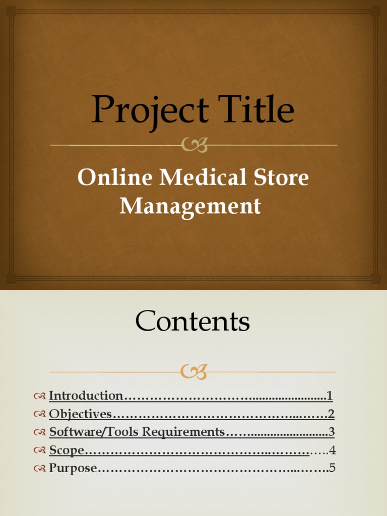 Presentation Medical Store Management System | PDF | World Wide Web ...