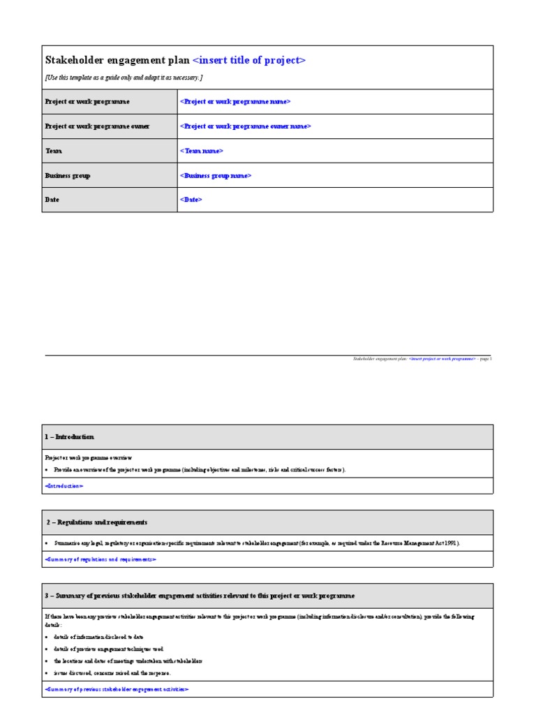 Stakeholder-engagement-plan-template | PDF | Stakeholder (Corporate ...
