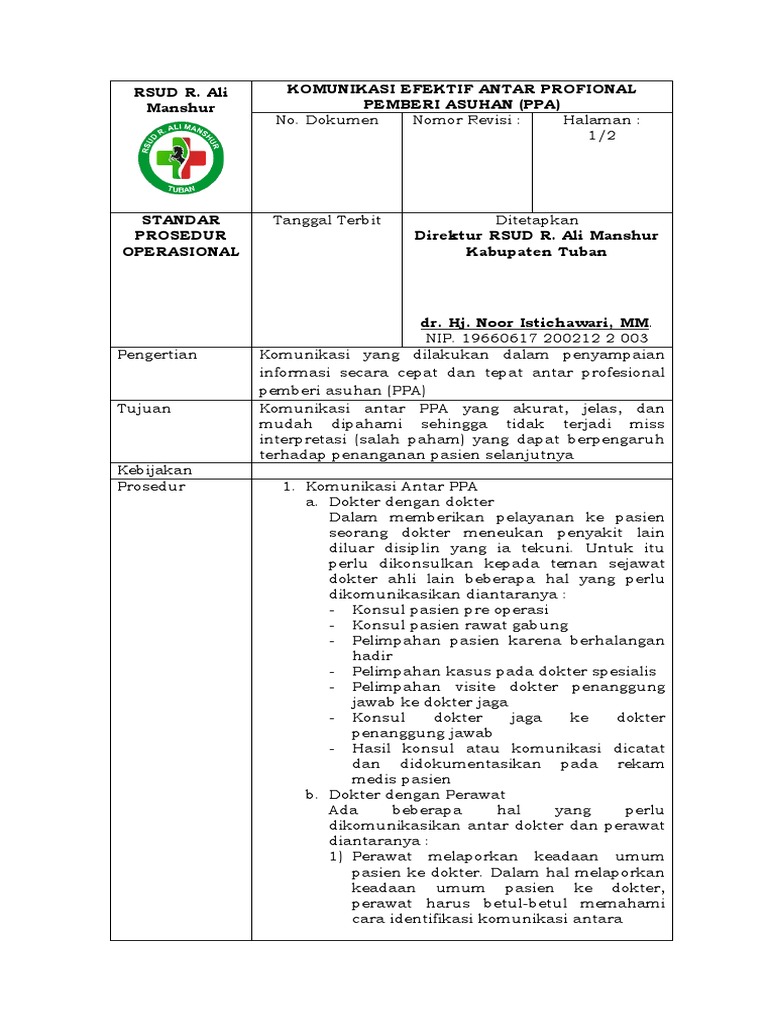 6 Sop - Komunikasi Antar Ppa | PDF