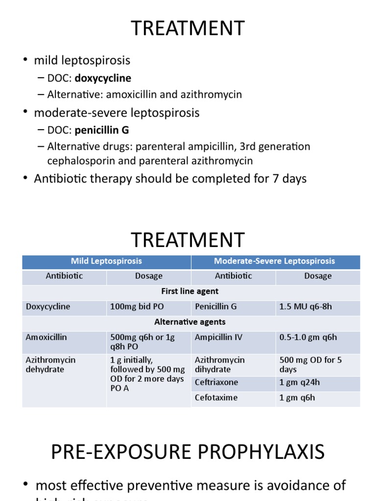 Treatment of Leptospirosis CSU/ CVMC | PDF | Pharmacy | Drugs