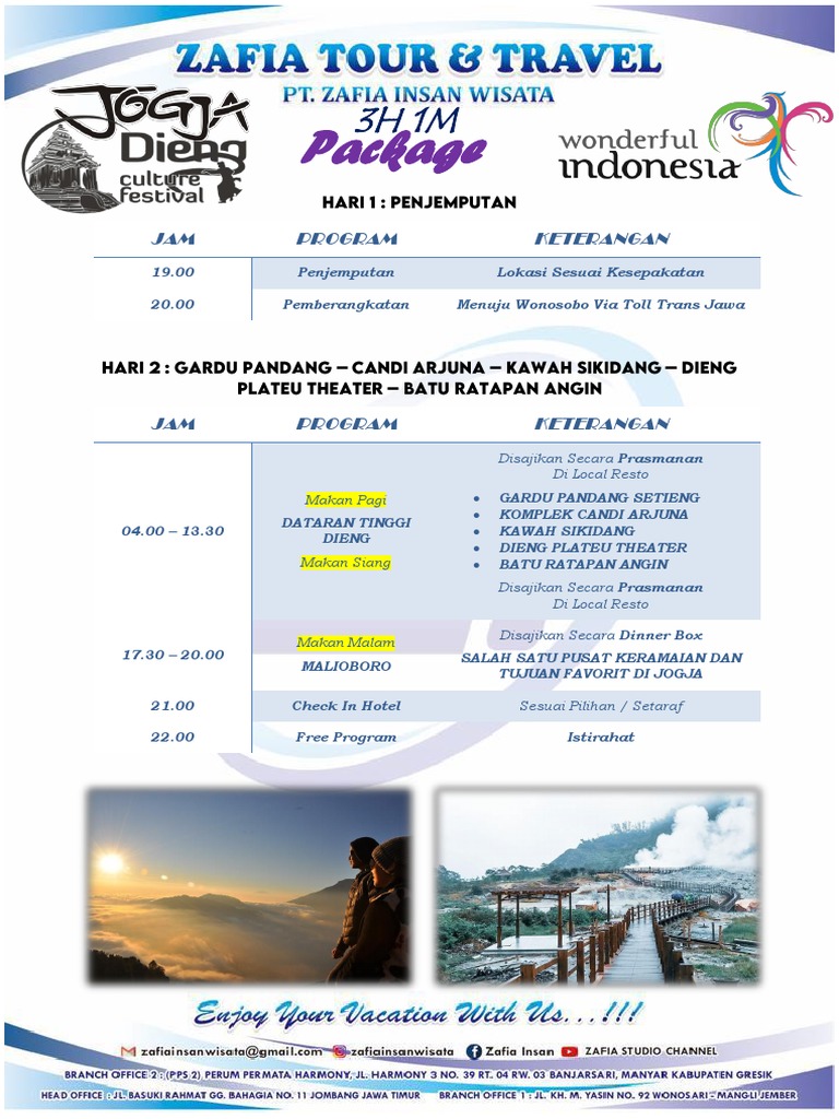 Dieng Jogja 3H1M | PDF