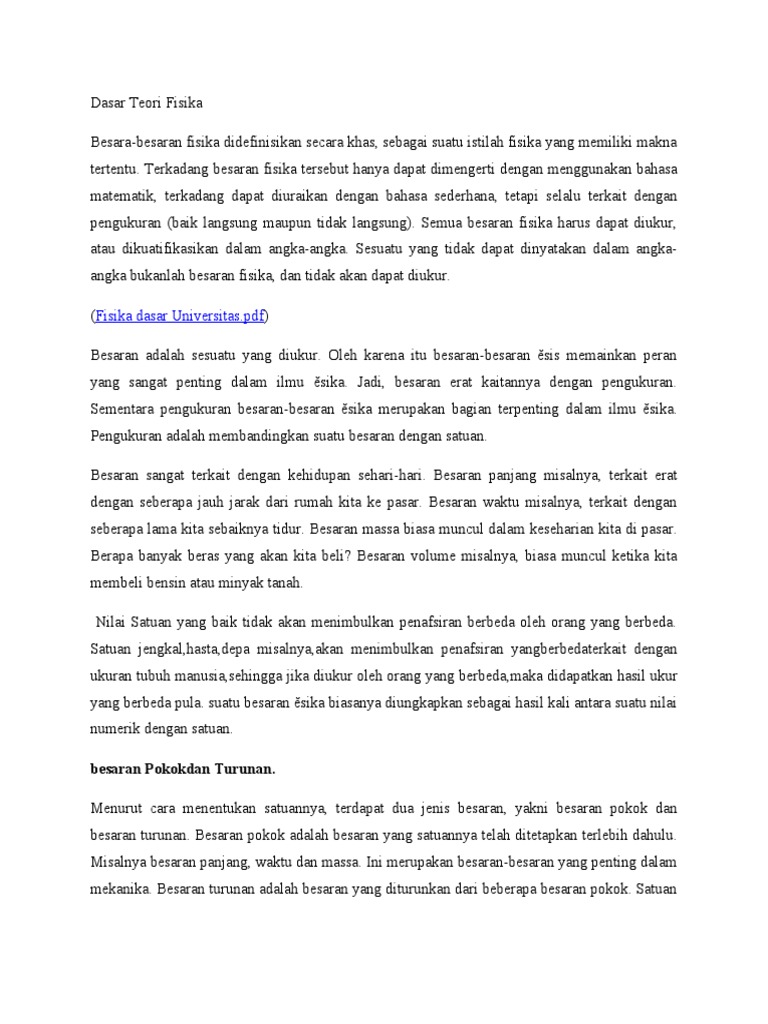Dasar Teori Fisika | PDF