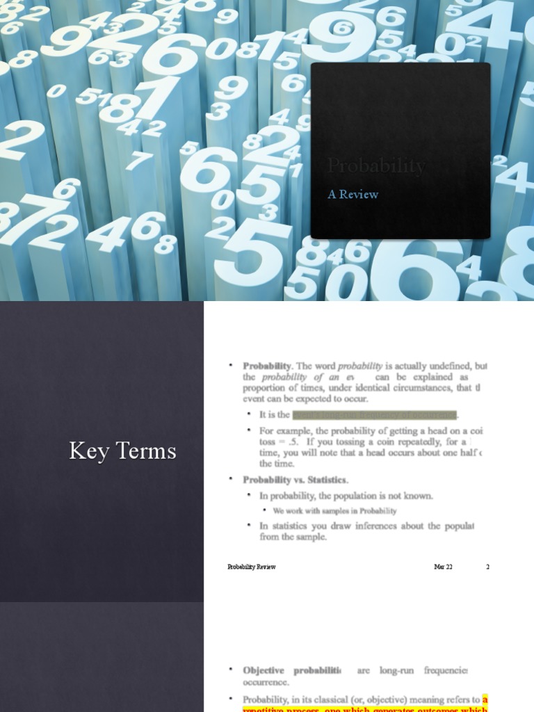 Lecture 01 - SP - Statistics Review | PDF | Probability Distribution ...