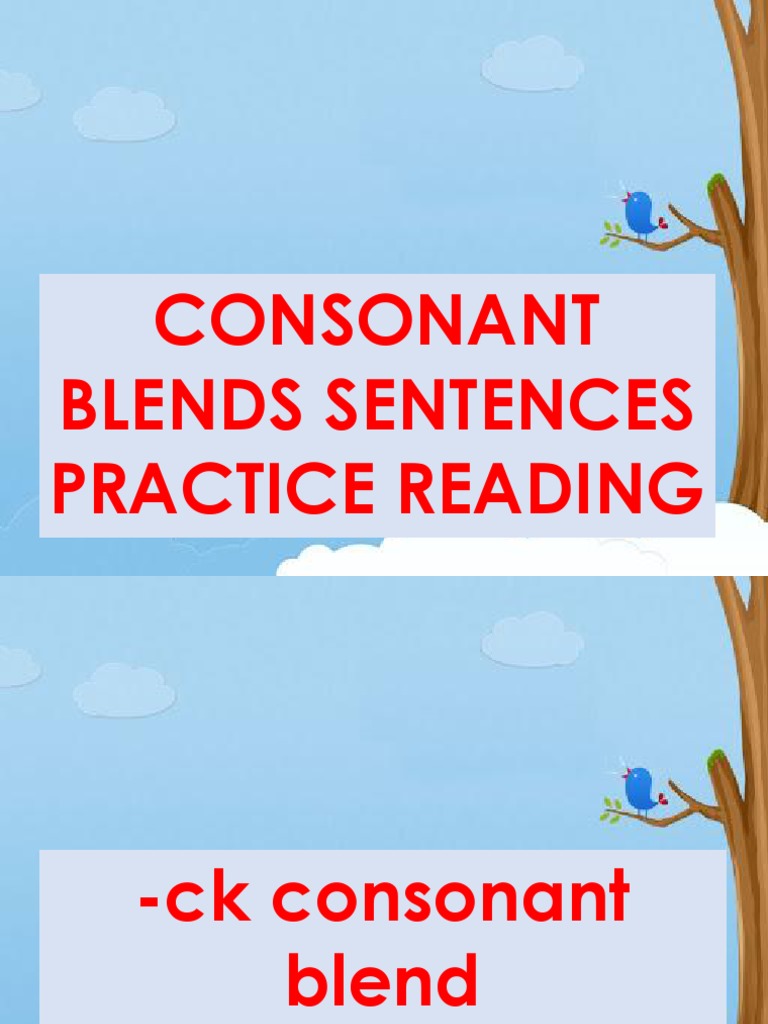 Consonant Blends Sentence Practice | PDF | Language Arts & Discipline | Art