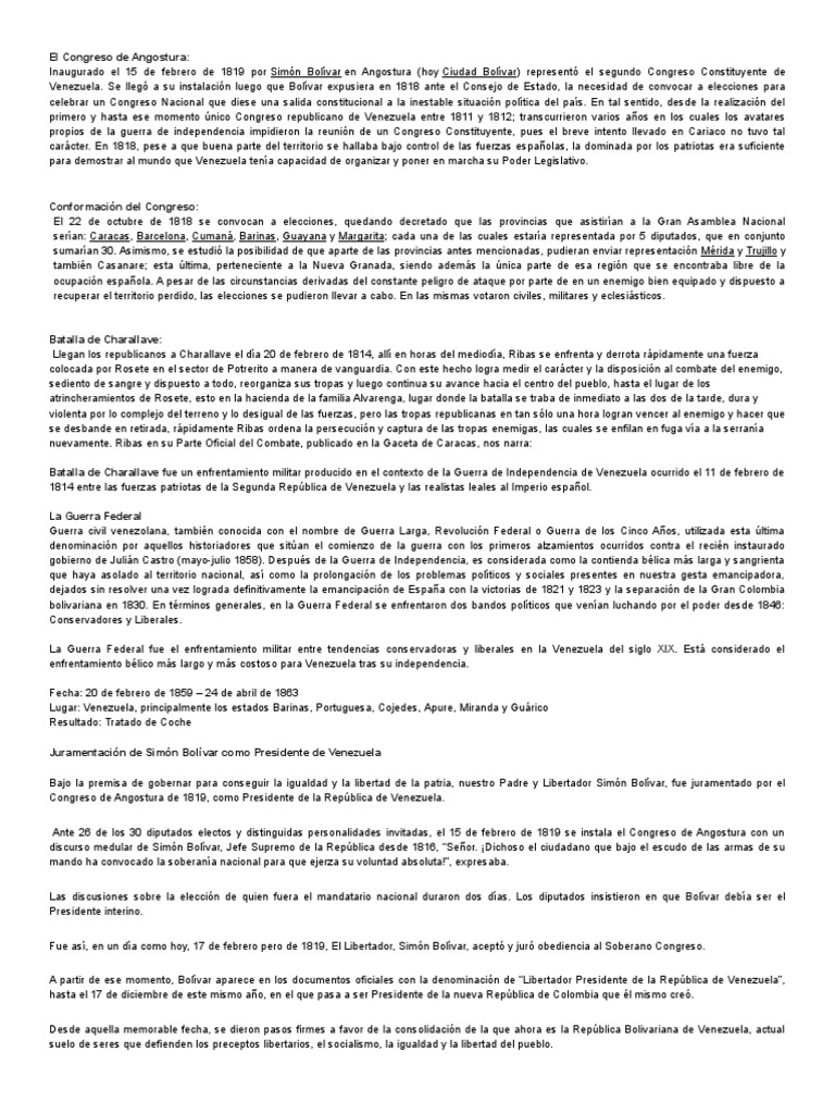 Batalla de Charallave | PDF | Venezuela | Gobierno