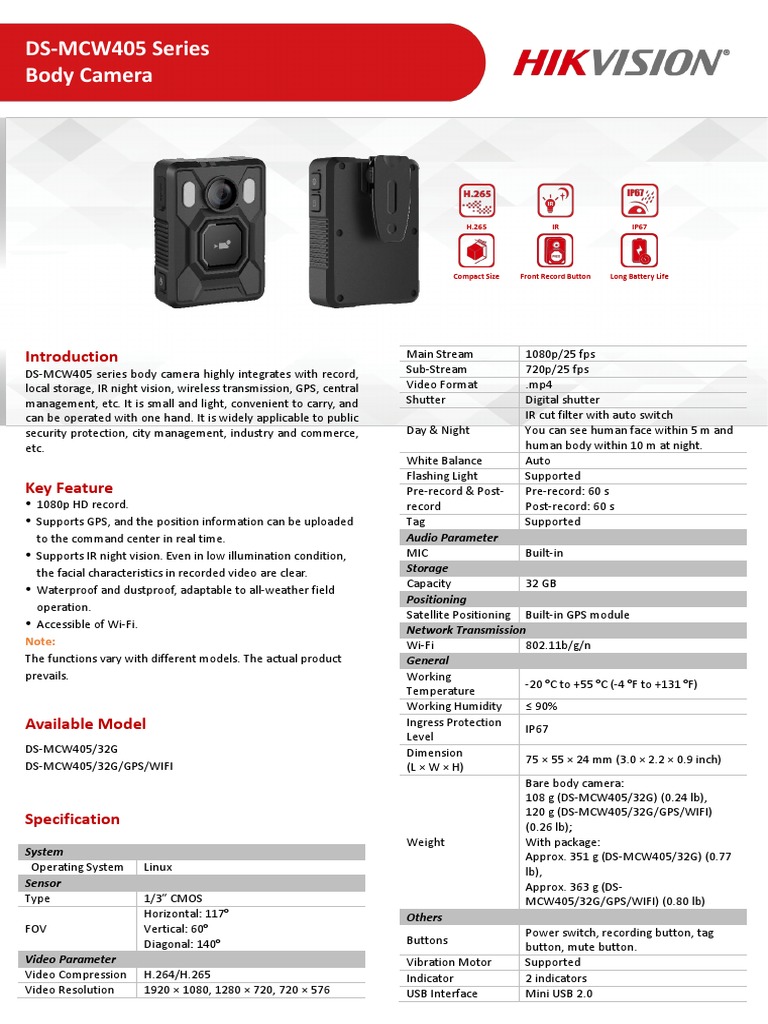 DS-MCW405 Datasheet 20201110 | PDF | Wi Fi | Infrared