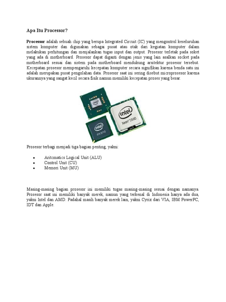Apa Itu Processor | PDF