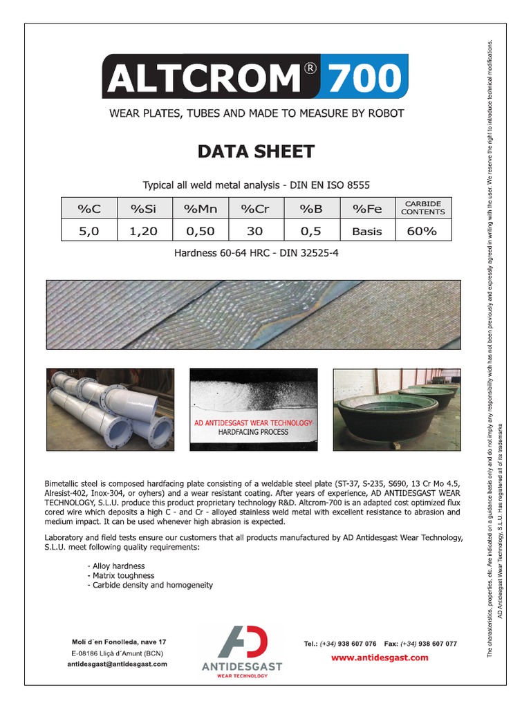 Data Sheet Altcrom 700 | PDF
