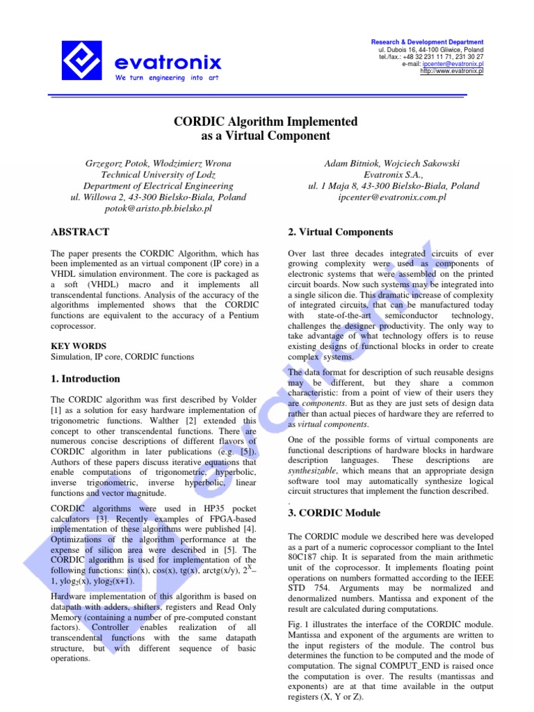 Cordic Algorithms - EV | PDF | Digital Technology | Electronic Engineering