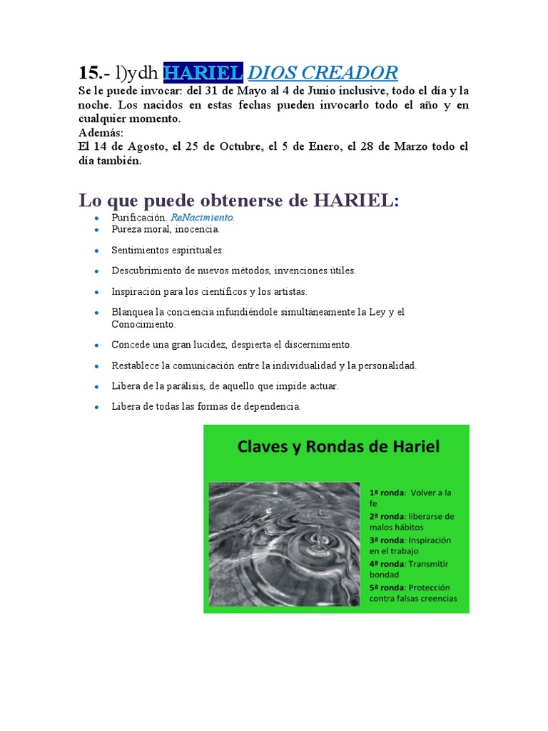 Invocación y Poder del Arcángel Hariel | PDF | Dios