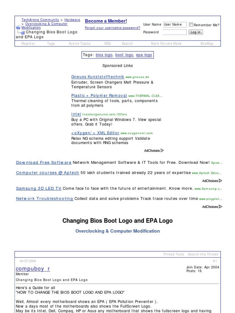 Changing Bios Boot Logo and EPA Logo - Over Clocking & Computer ...