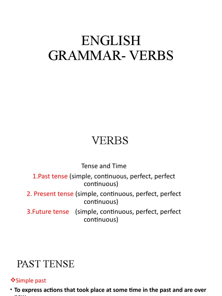 English Verbs | PDF | Grammatical Tense | Grammar