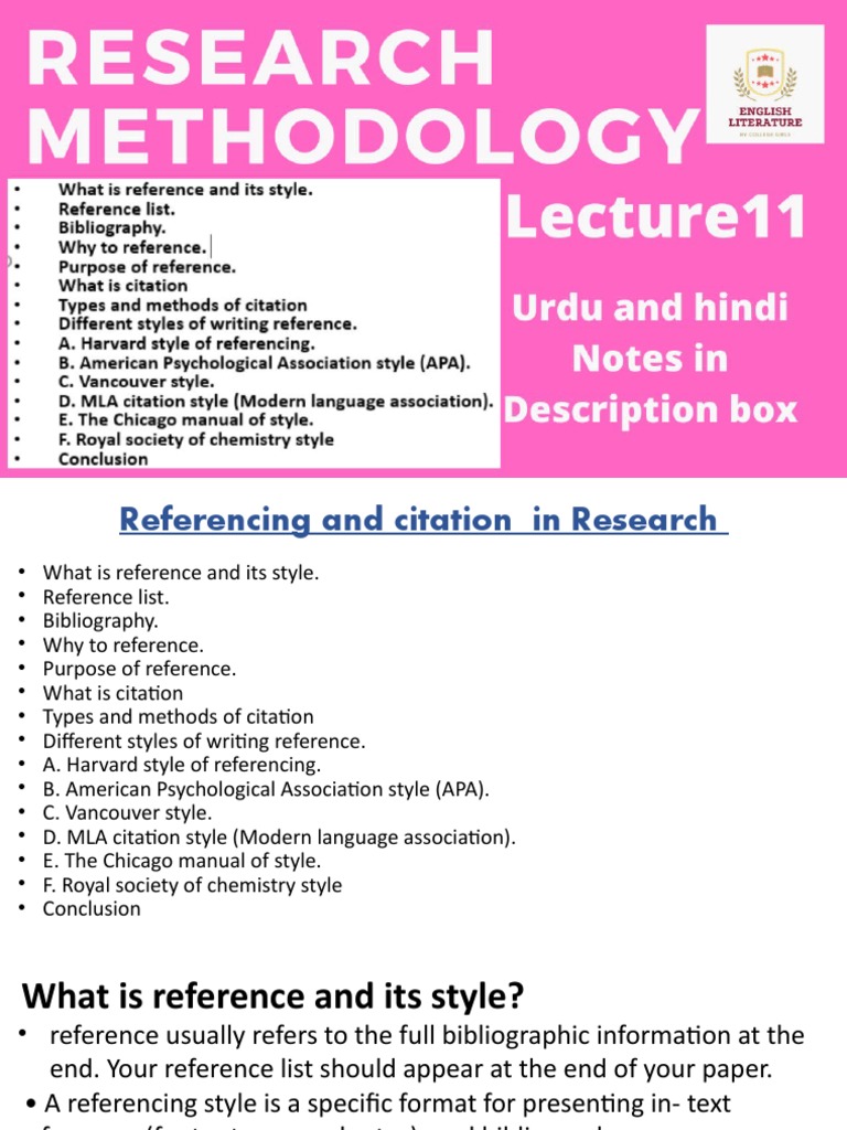 Reference and Citation in Research | PDF | Citation | Apa Style