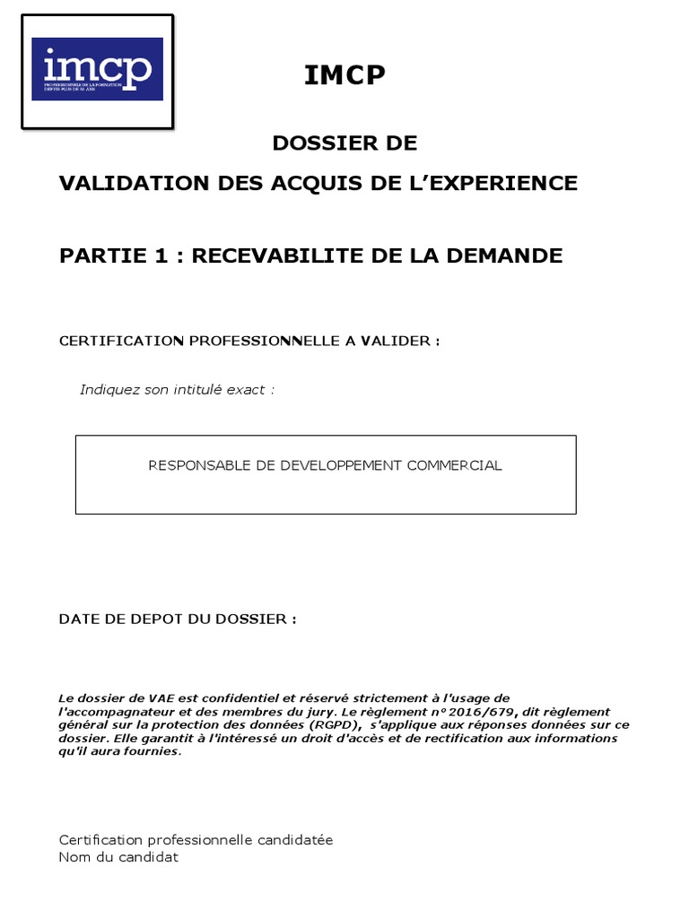 Livret 1 Vae 2020 | Descargar gratis PDF | Certification ...