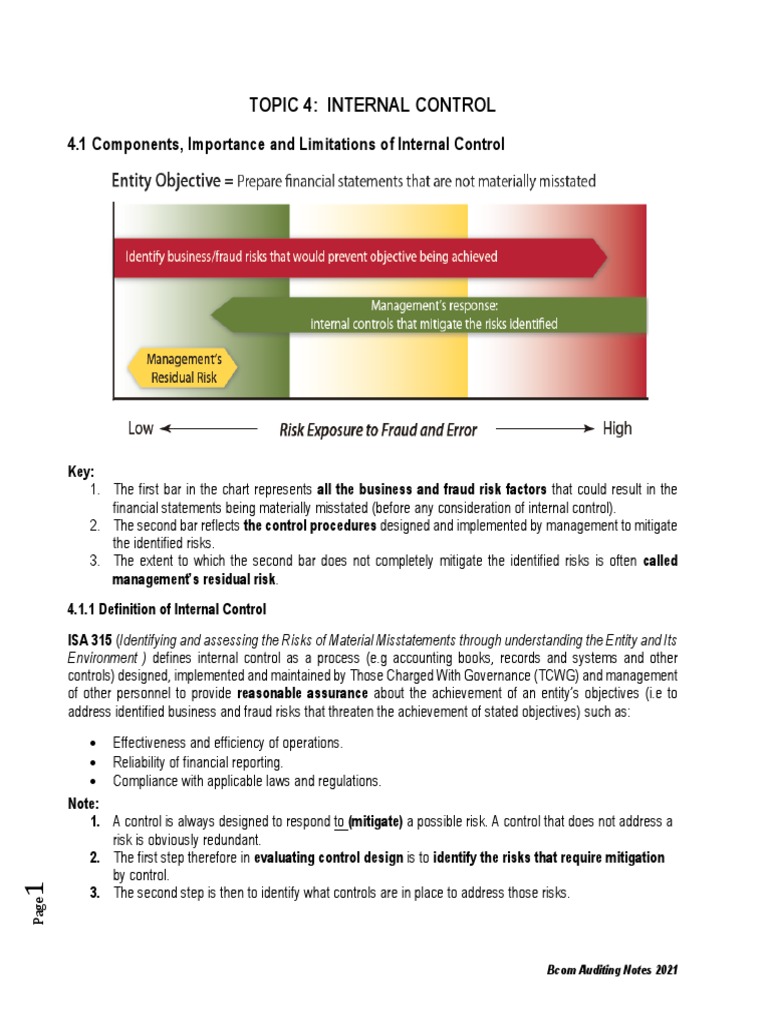 Topic 4 - Audit of Internal Controls | PDF | Internal Control | Audit