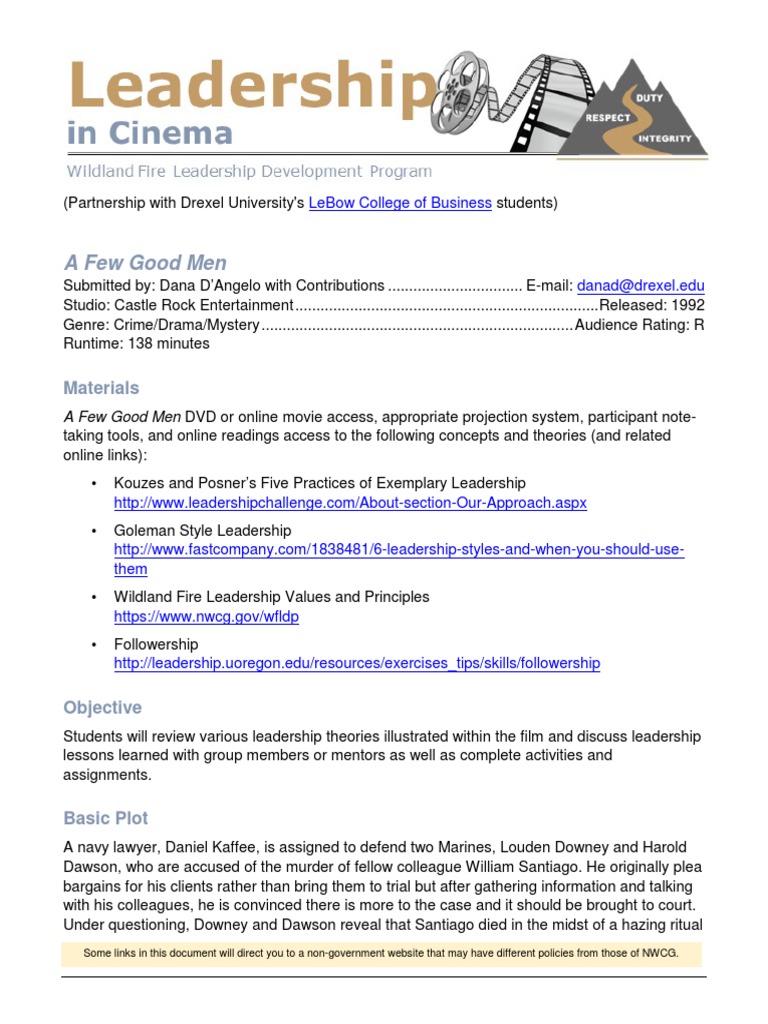 A Few Good Men: Materials | PDF | Psychological Concepts | Cognition