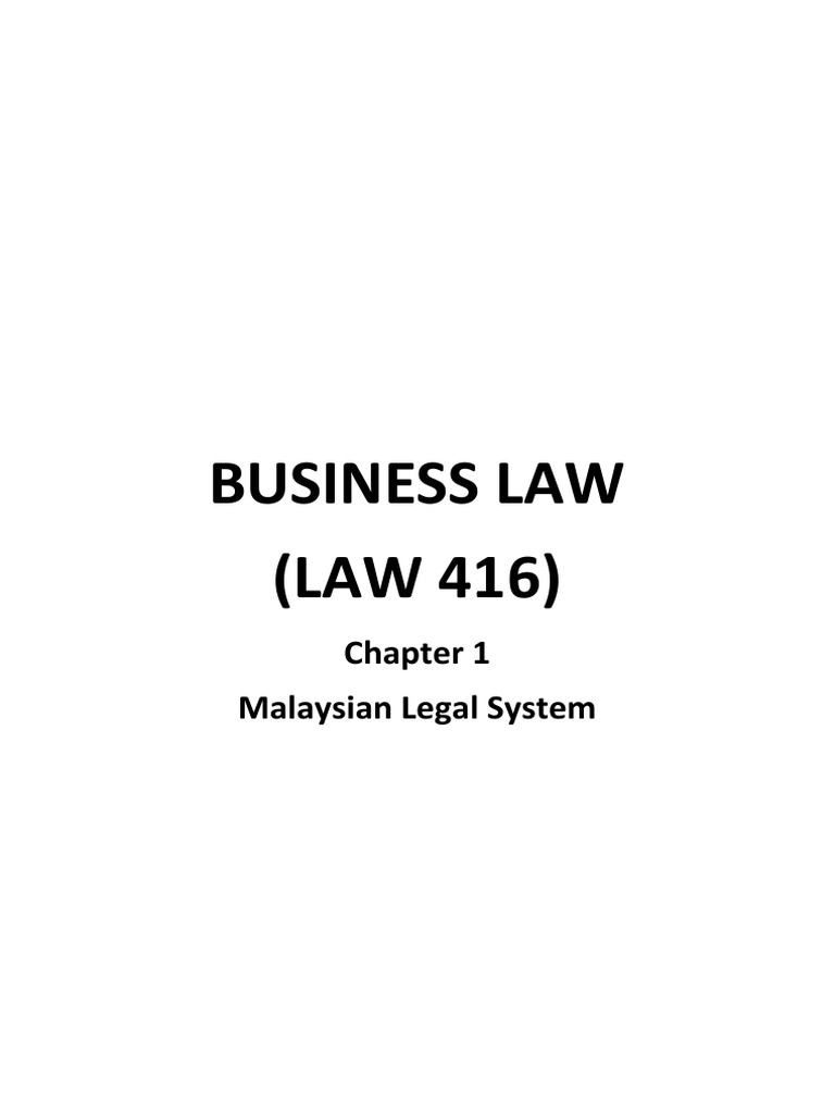 PRINTED Chapter 1 - Malaysian Legal System | PDF | Precedent | Jurisdiction PRINTED Chapter 1 - Malaysian Legal System | PDF | Precedent | Jurisdiction