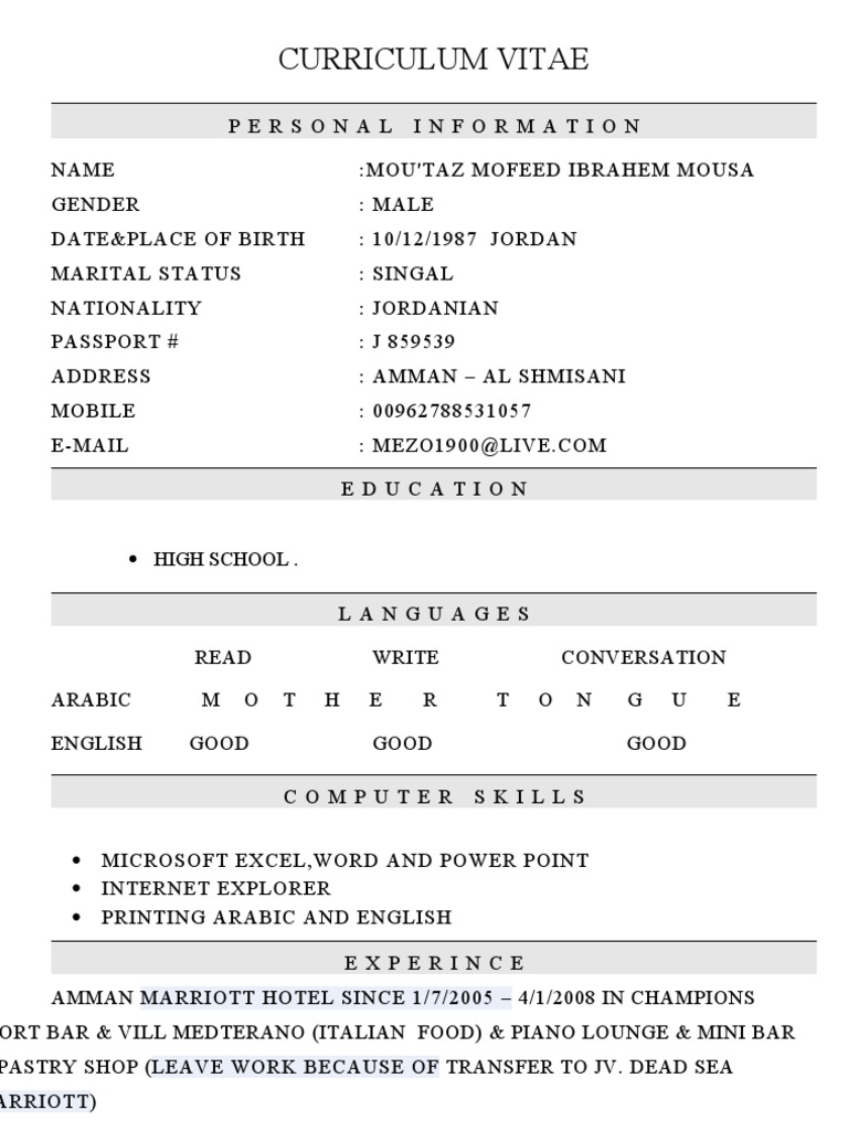 South African CV Format Guide | PDF | Social Science