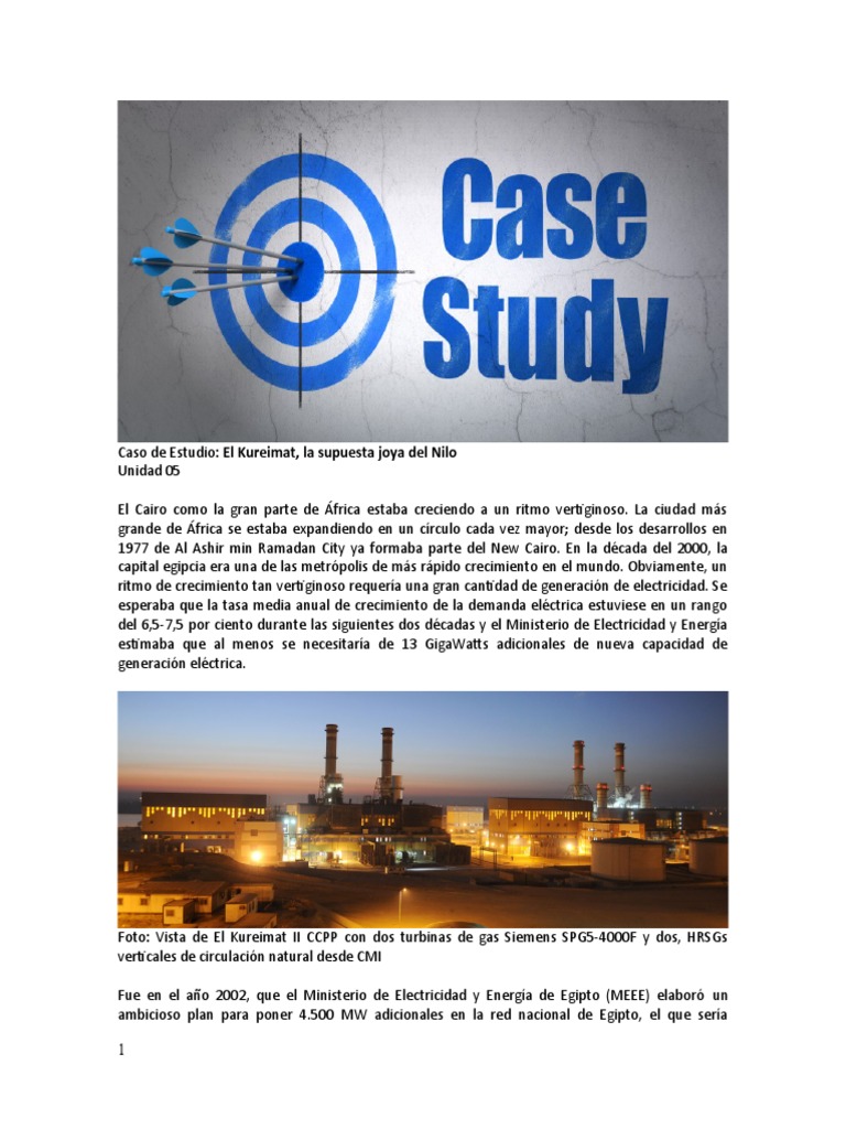 Caso de Estudio La Planta Termo-Eléctrica de Ciclo Combinado El Kureimat Egipto Esp | PDF ...