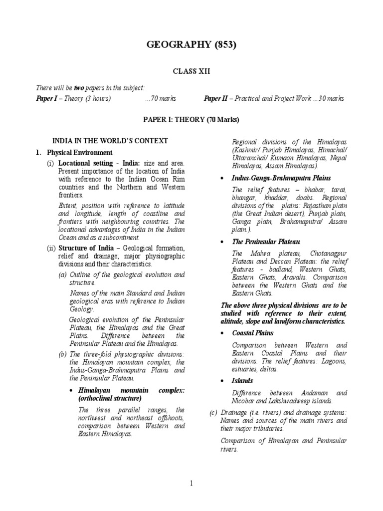 ISC Geography | PDF | Agriculture | Monsoon