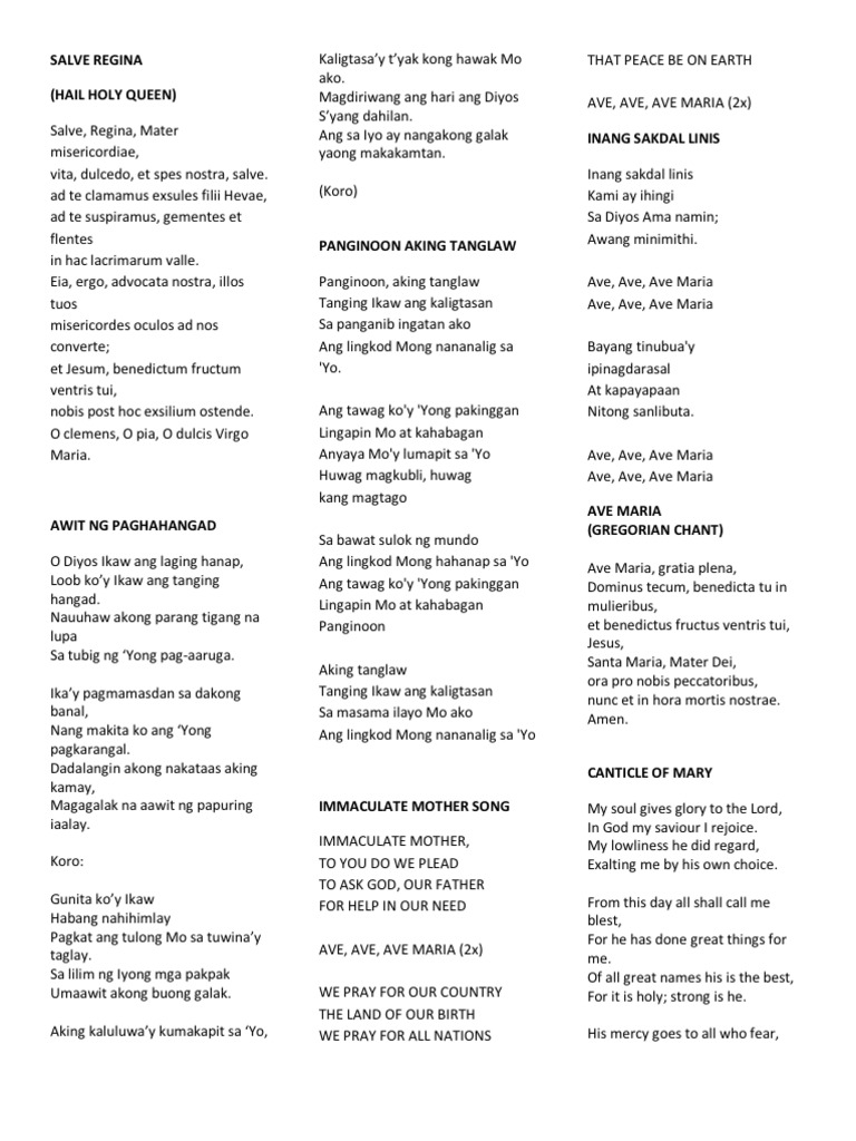 Marian Communion Songs