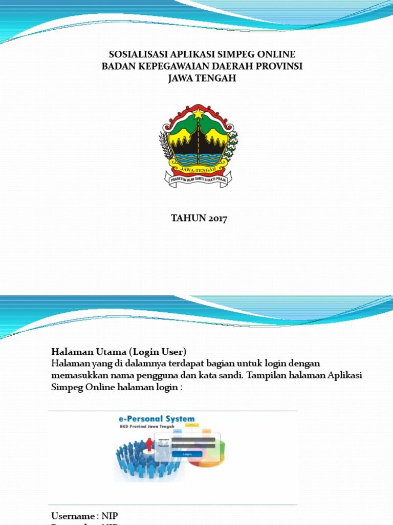 Panduan Simpeg Online Jateng 2017 | PDF