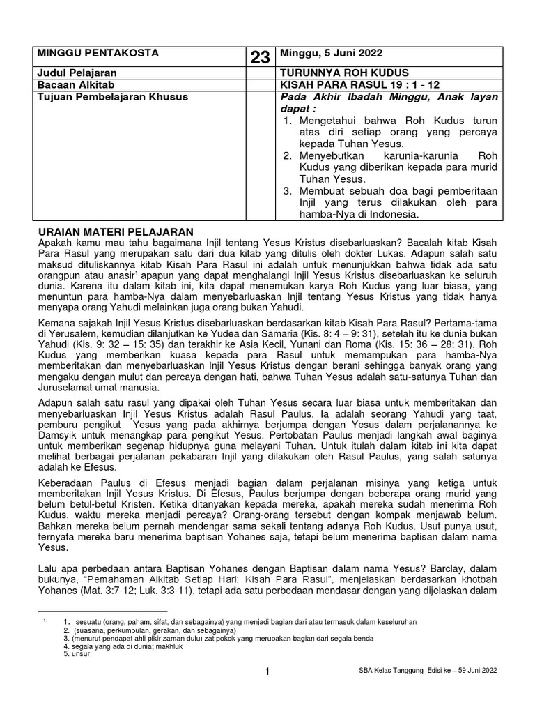 Sba 5 Juni 2022 Kelas Tanggung | PDF