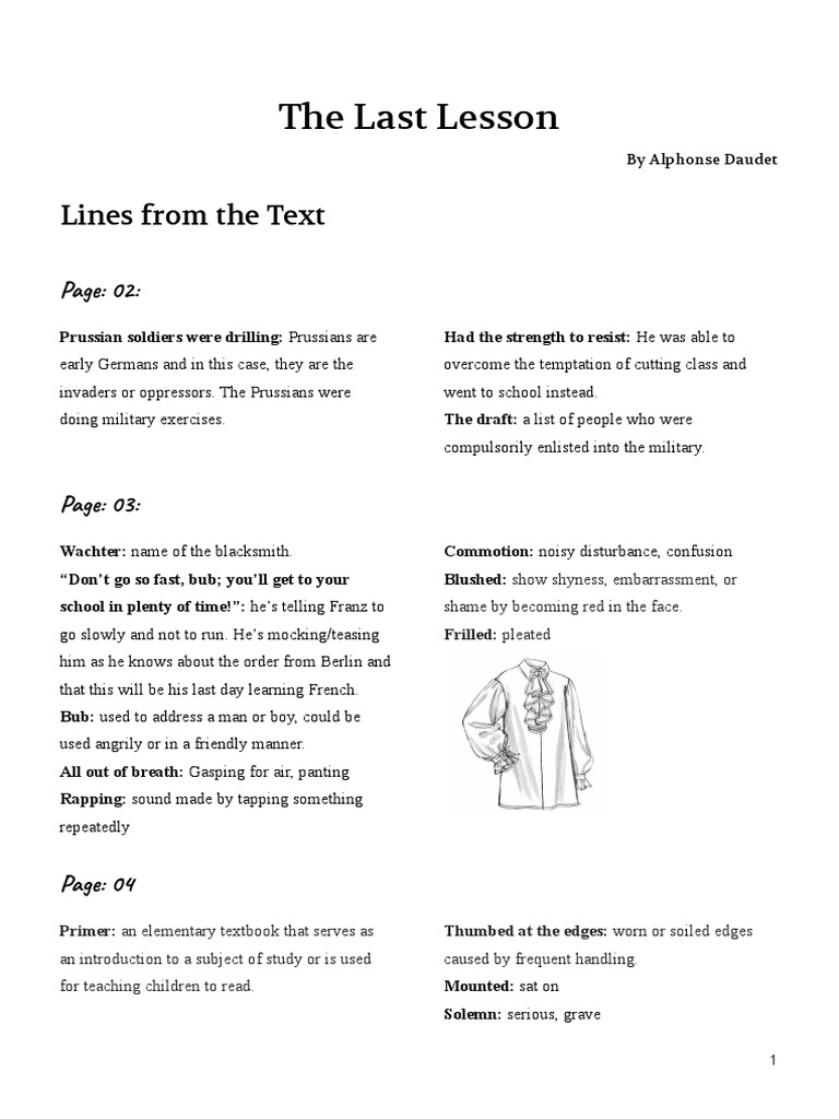 The Last Lesson by Alphonse Daudet | PDF | Teachers | Cognitive Science