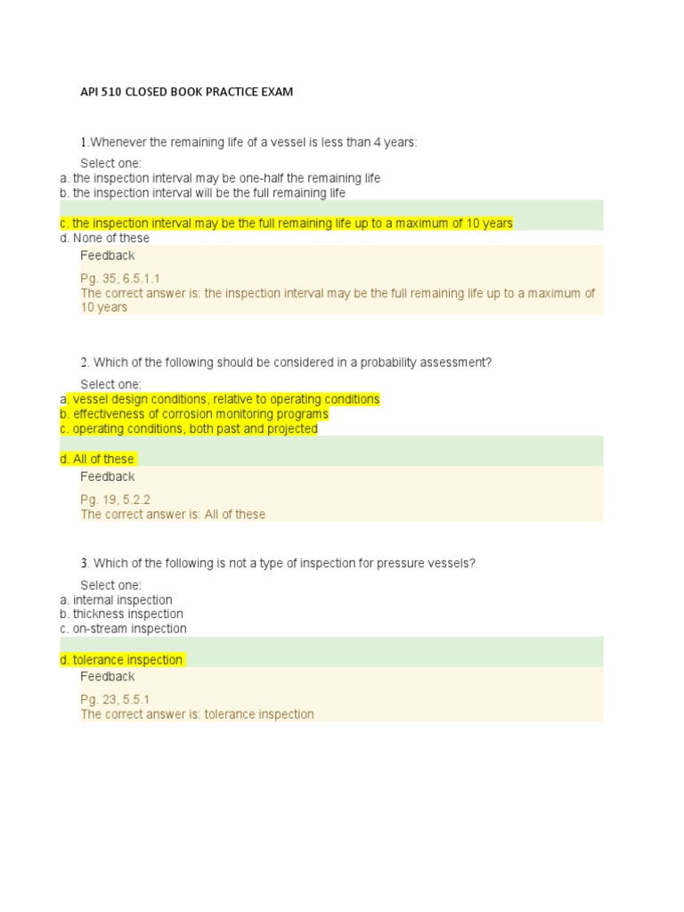 API 510 Closed Book Exam Practice | PDF | Steel | Nondestructive Testing