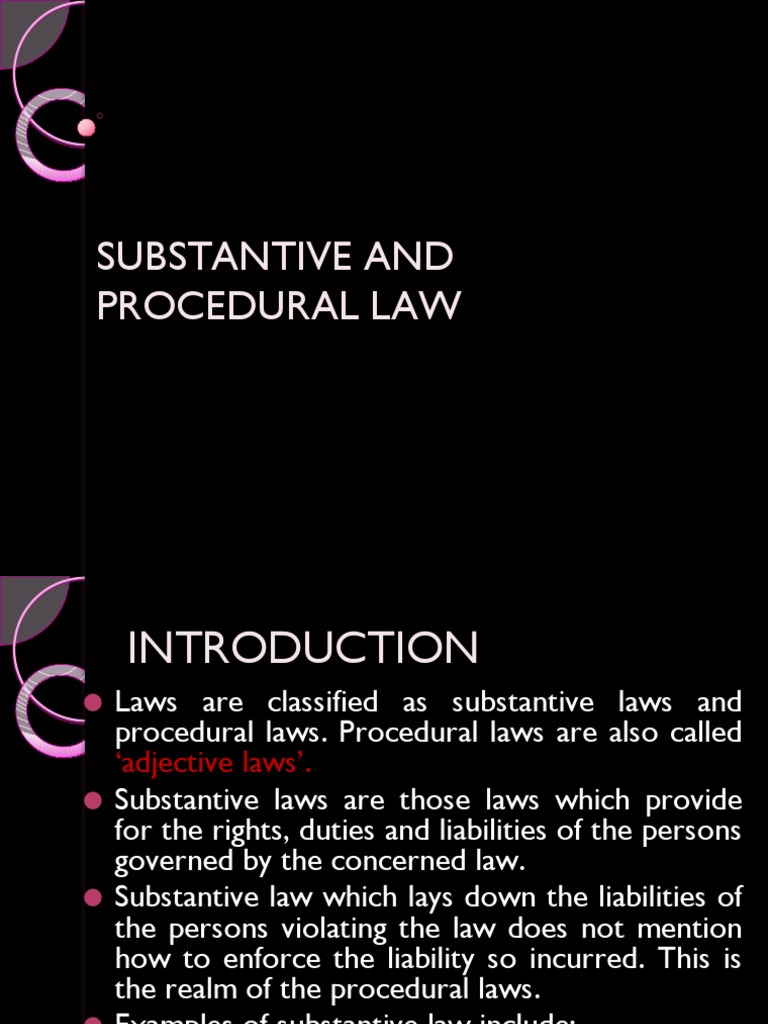 Substantive and Procedural Law | PDF | Procedural Law | Noun