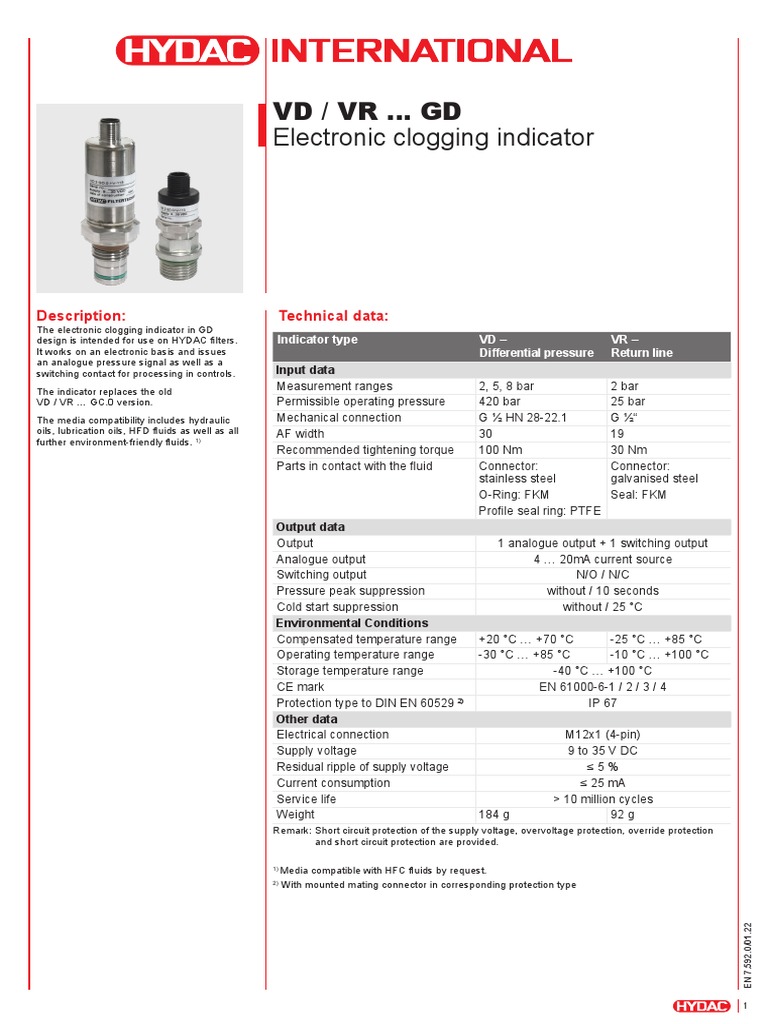 Electronic Clogging Indicator Overview | PDF | Electrical Connector ...