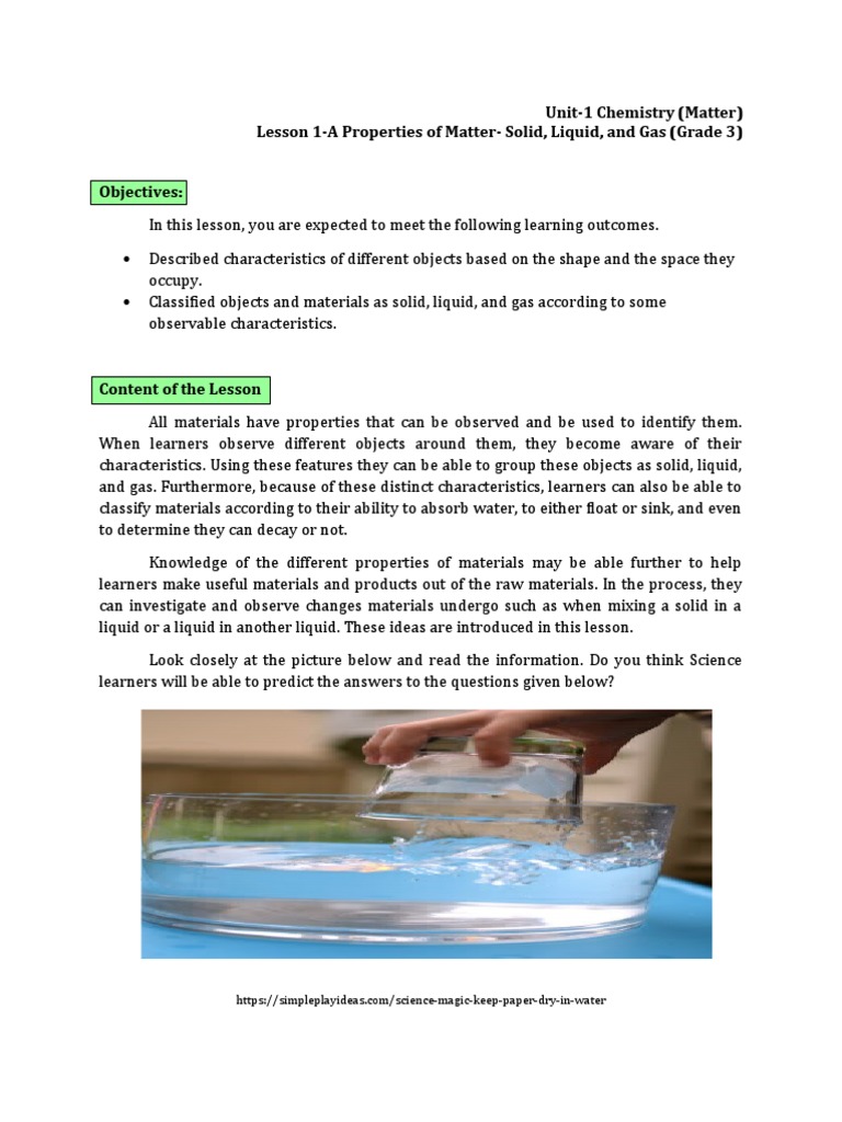 Lesson 1A 1B | PDF | Decomposition | Gases