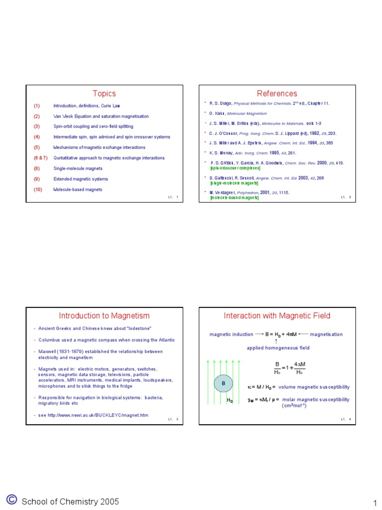 Introduction To Inorganic Chemistry | PDF | Magnetism | Spin (Physics)